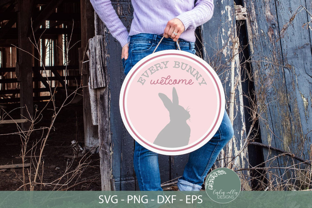 Every Bunny Welcome SVG-Easter Round SVG-Bunny SVG - So Fontsy