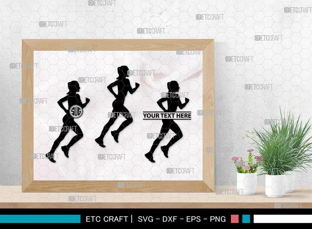 Exercise Run Monogram, Exercise Run Silhouette, Exercise Run SVG, Exer ...