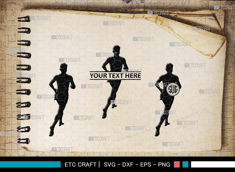 Exercise Run Monogram, Exercise Run Silhouette, Exercise Run SVG ...