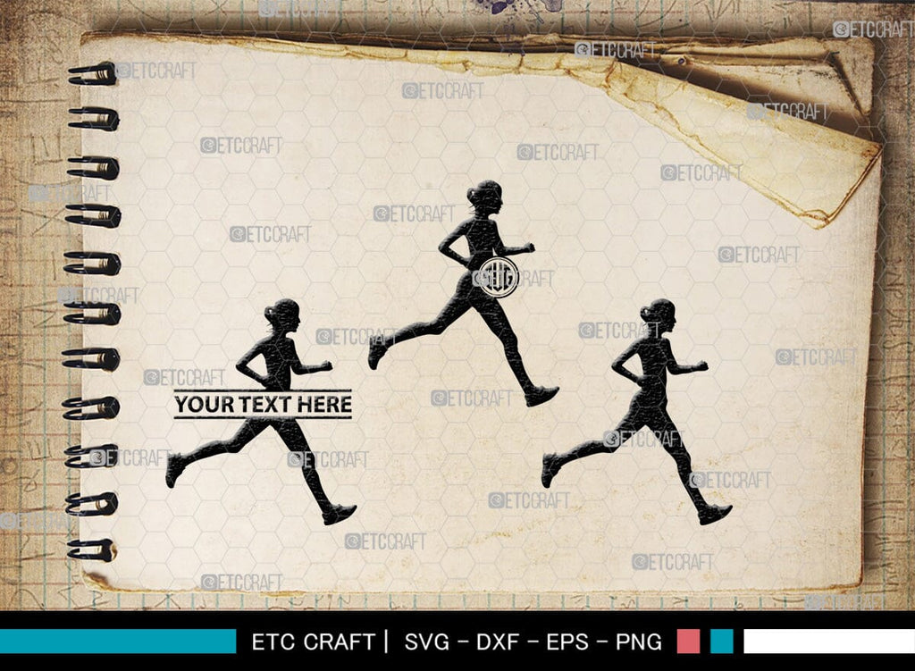 Exercise Run Monogram, Exercise Run Silhouette, Exercise Run SVG ...