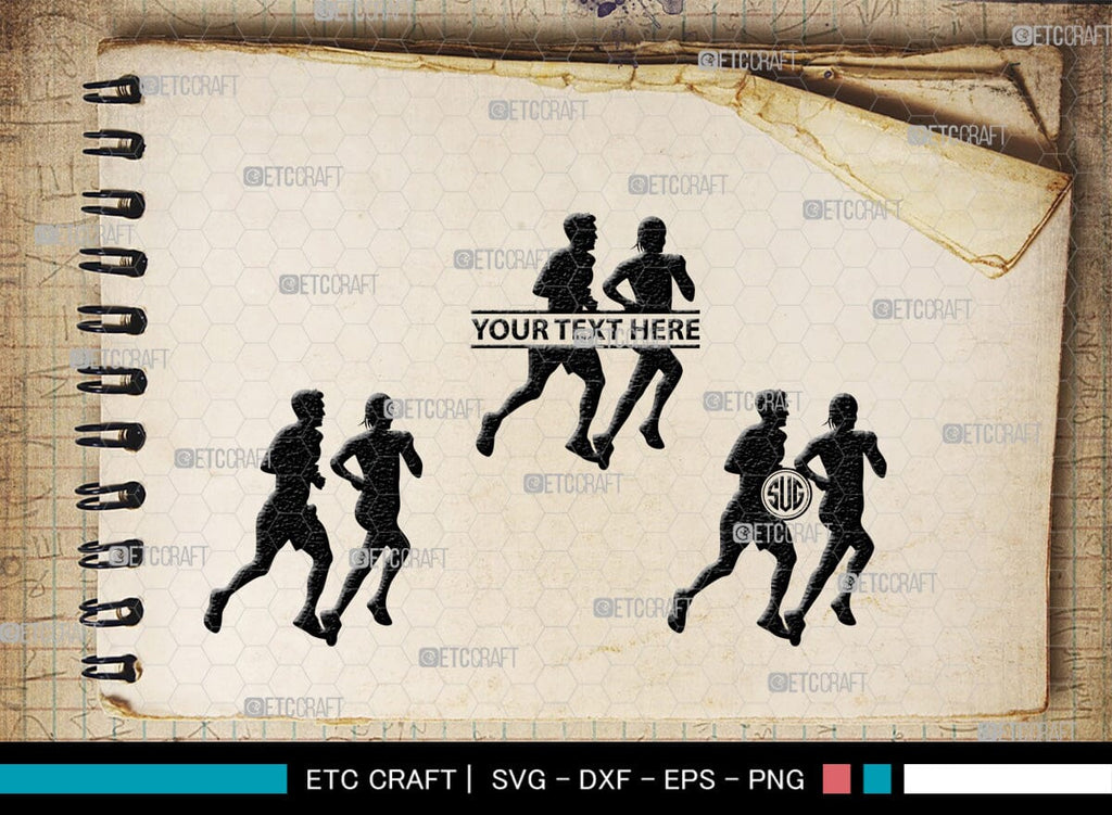 Exercise Run Monogram, Exercise Run Silhouette, Exercise Run SVG ...