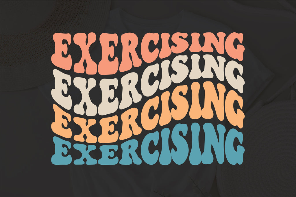 Exercising svg, wavy Groovy svg, style Stacked svg, EPS PNG Cricut ...