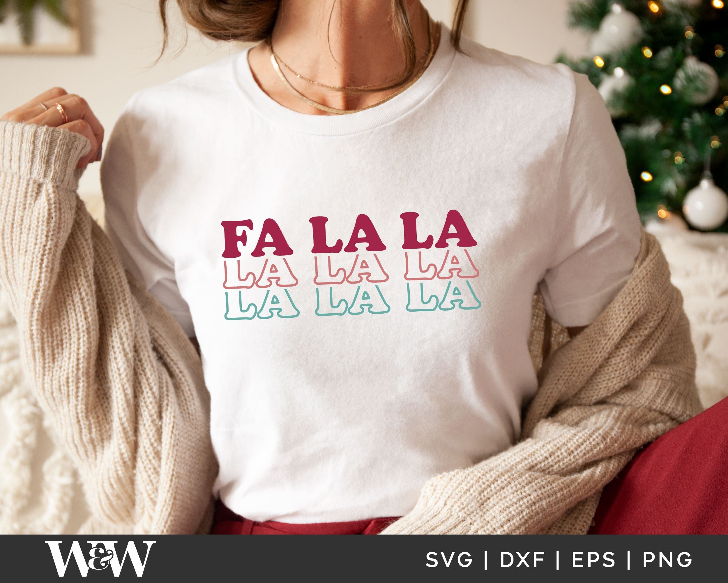 Fa La La SVG | Retro Christmas SVG - So Fontsy