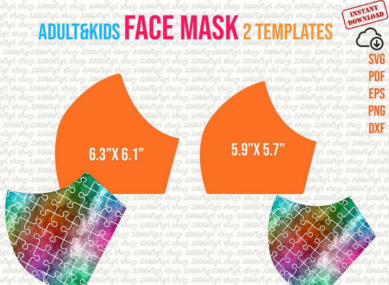 Face Mask Template, Mask Template, Sublimation Mask, Face Mask Svg ...