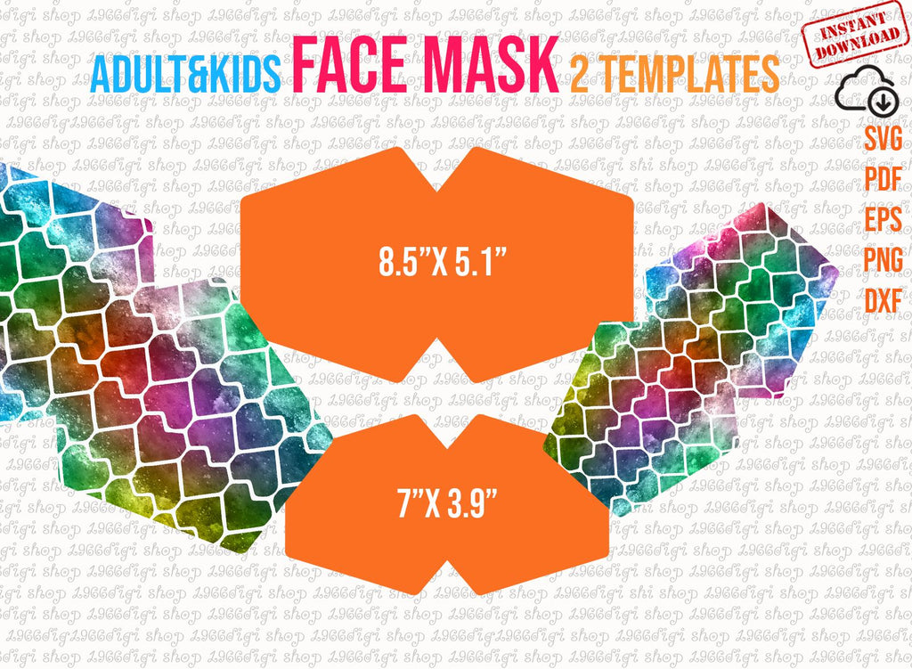Face Mask Template, Mask Template, Sublimation Mask, Face Mask Svg ...