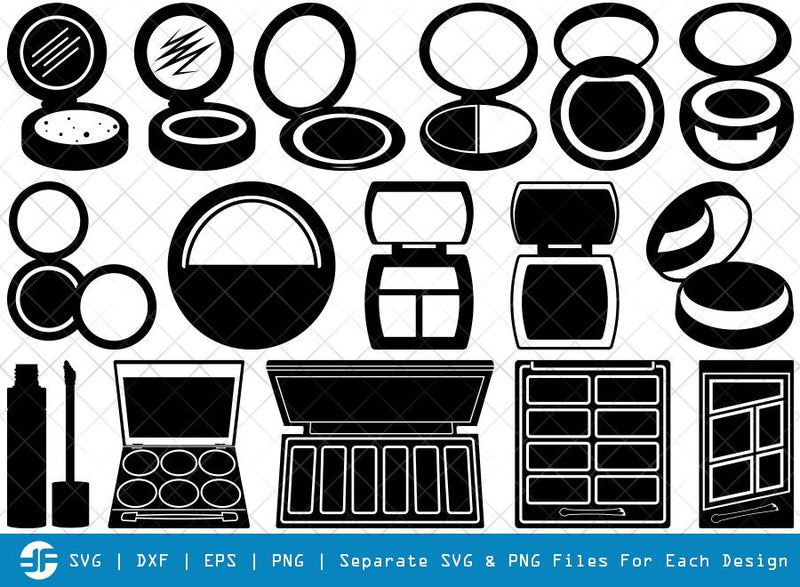 Face Powder SVG Cut Files | Face Mirror Silhouette Bundle - So Fontsy