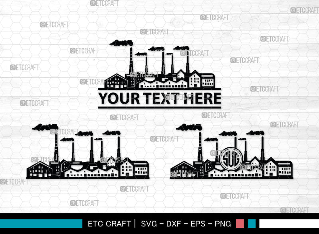 Factory SVG, Factory Monogram, Factory Silhouette, Air Pollution Svg ...