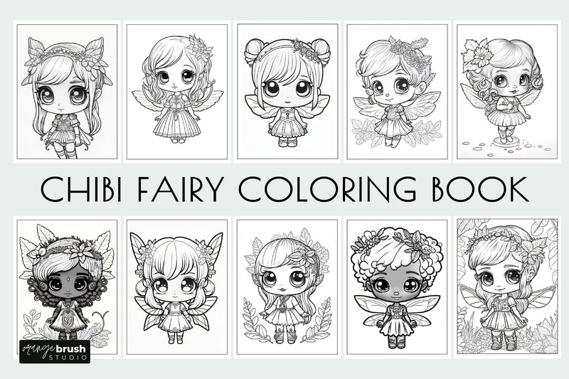 Fairies Coloring Page Bundle, Printable Kids Coloring Book - So Fontsy