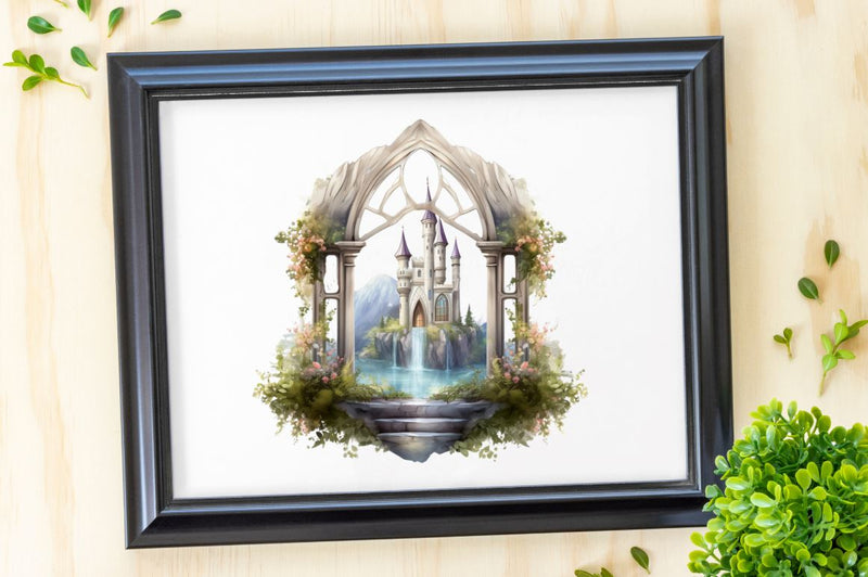 Fairy Castle Window Sublimation Clipart Bundle - So Fontsy