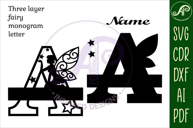 Fairy Letter A Monogram SVG Cut File - So Fontsy