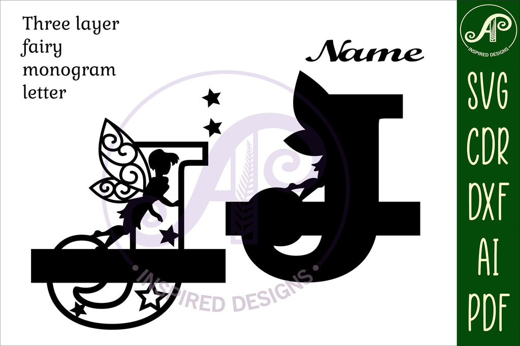 Fairy Letter J Monogram SVG Cut File - So Fontsy