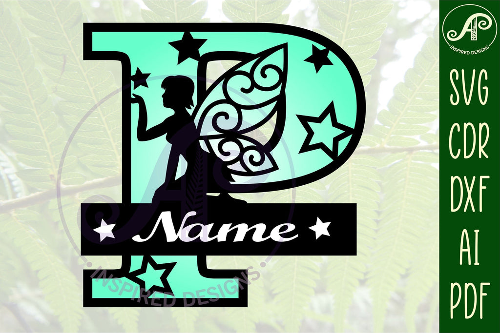 Fairy Letter P Monogram SVG Cut File - So Fontsy