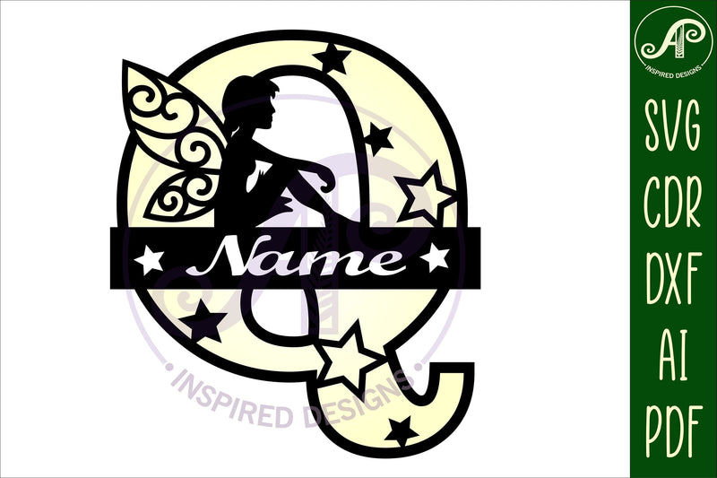 Fairy Letter Q Monogram SVG Cut File - So Fontsy