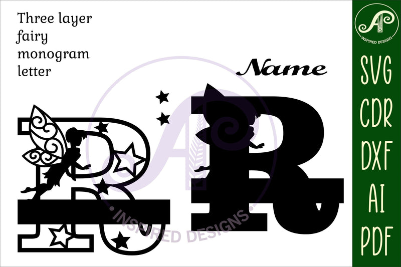 Fairy Letter R Monogram SVG Cut File - So Fontsy