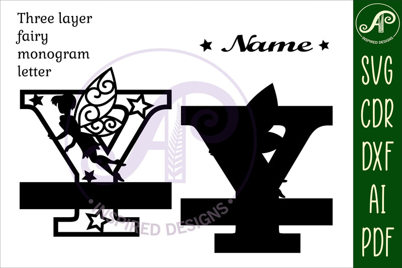 Fairy Letter Y Monogram SVG Cut File - So Fontsy