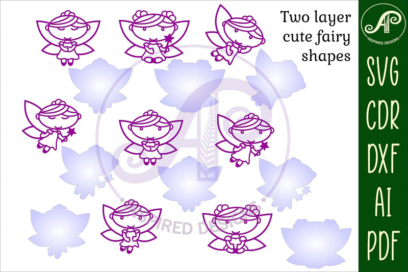 Fairy two layer laser cut SVG files - So Fontsy