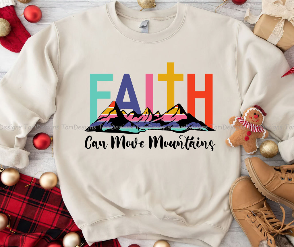 Faith Can Move Mountains Sublimation Design PNG - So Fontsy