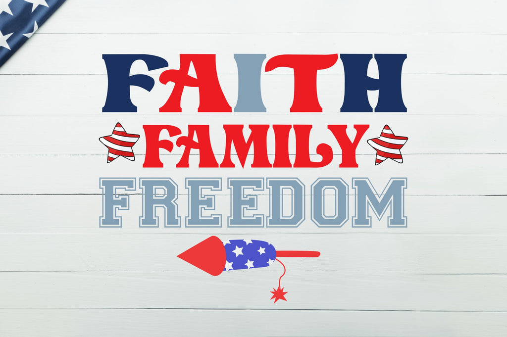 Faith family freedom SVG - So Fontsy