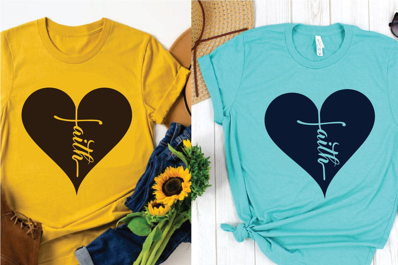 Faith Heart SVG PNG EPS DXF Files For Cutting and Printing - So Fontsy