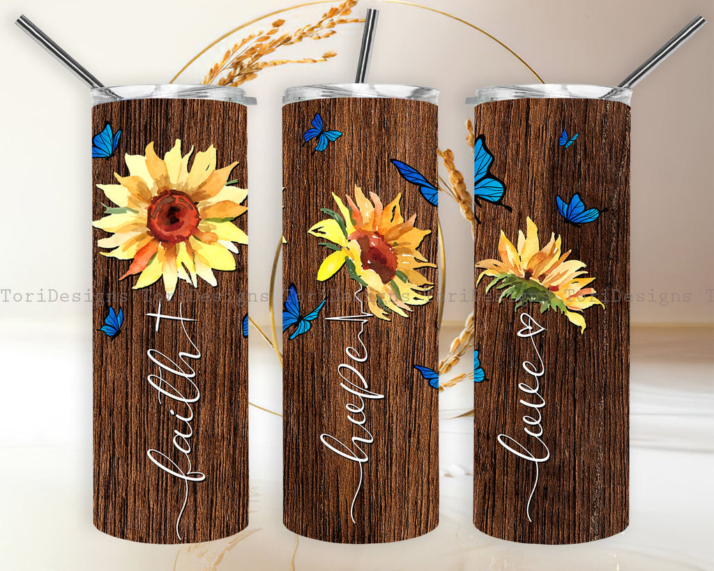 Faith Hope Love Sunflower Sublimation Designs - So Fontsy