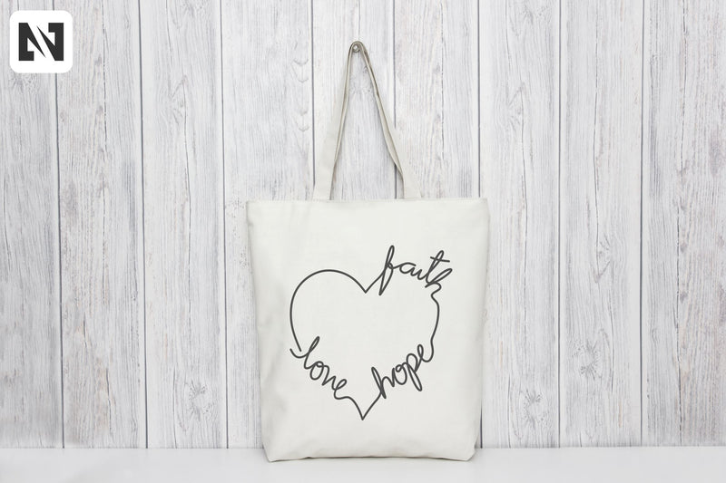 Faith Love Hope Svg Vector File - A Valentine Heart Svg - So Fontsy