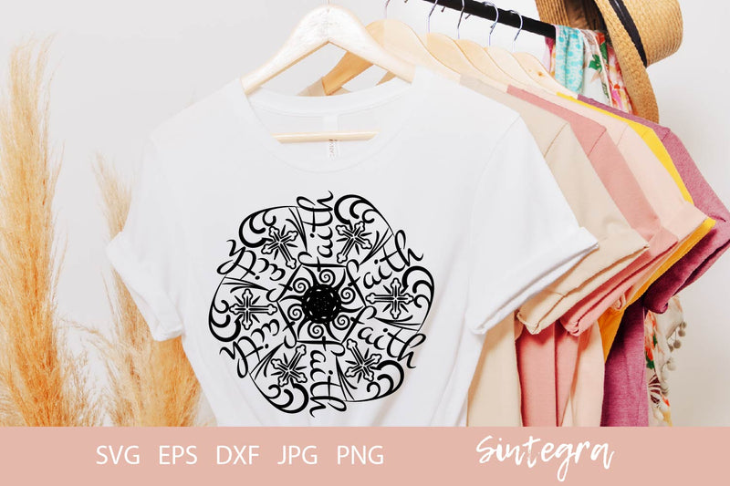Faith Mandala SVG Cut File Free For Commercial Use - So Fontsy