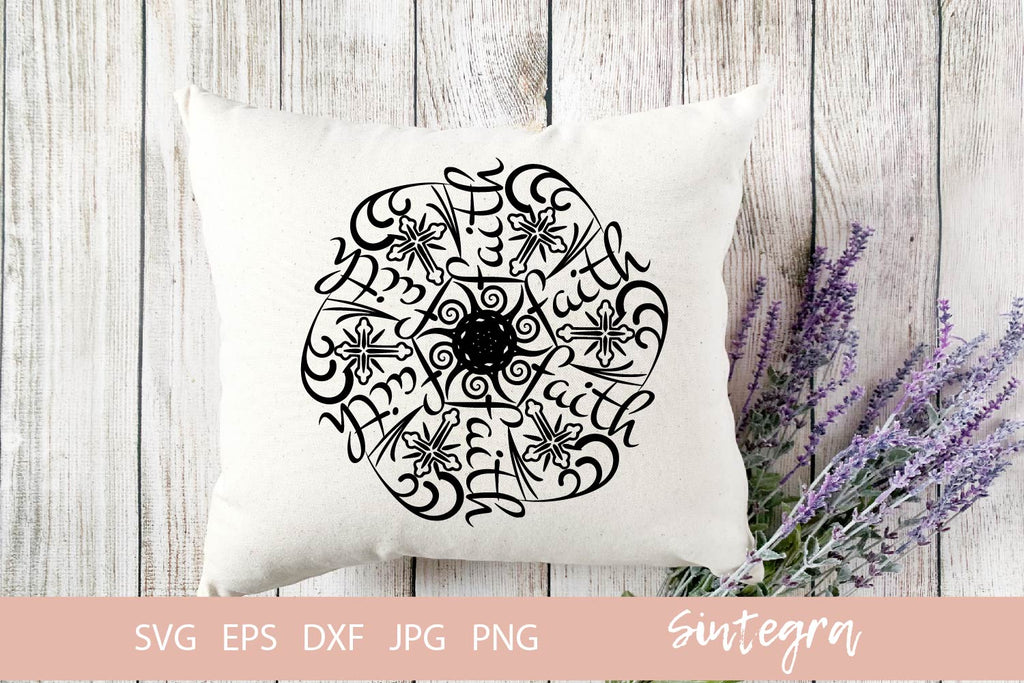 Faith Mandala SVG Cut File Free For Commercial Use - So Fontsy