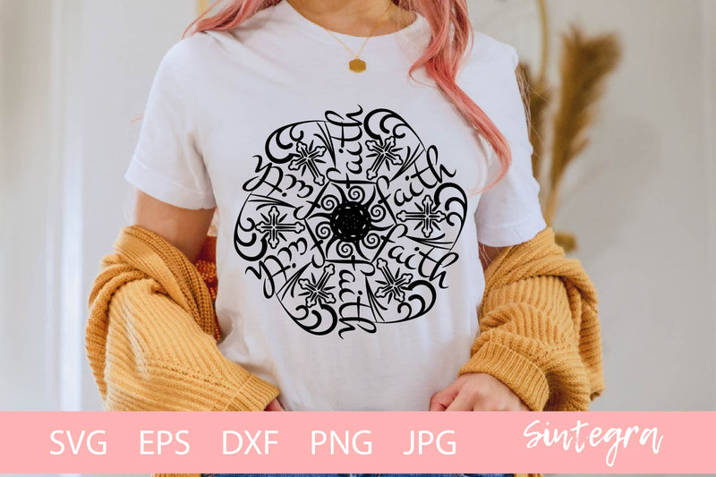 Faith Mandala SVG Cut File Free For Commercial Use - So Fontsy