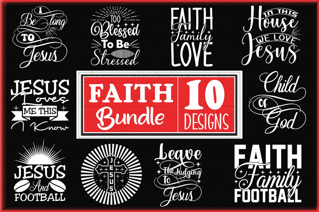 Faith SVG bundle 10 designs - So Fontsy