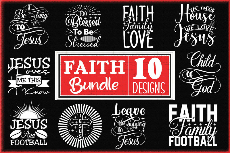 Faith SVG bundle 10 designs - So Fontsy