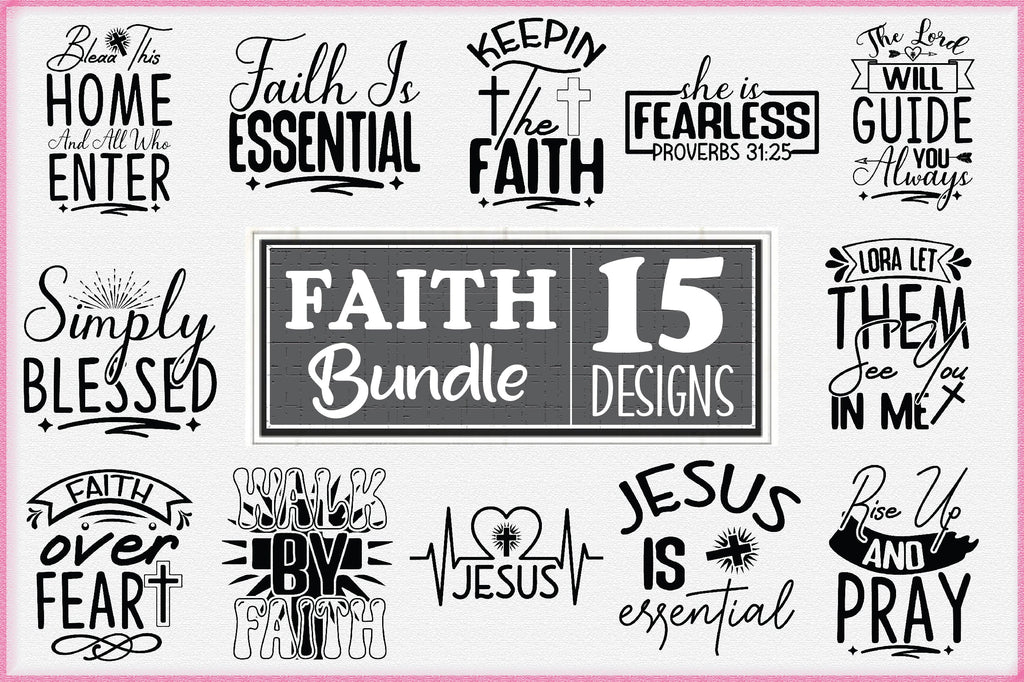Faith SVG bundle 15 designs - So Fontsy