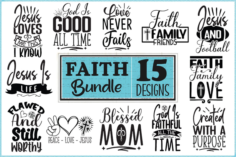 Faith SVG bundle 15 designs - So Fontsy