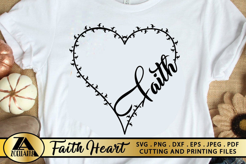 FAITH SVG PNG EPS DXF Faith Heart SVG Floral Heart Monogram - So Fontsy