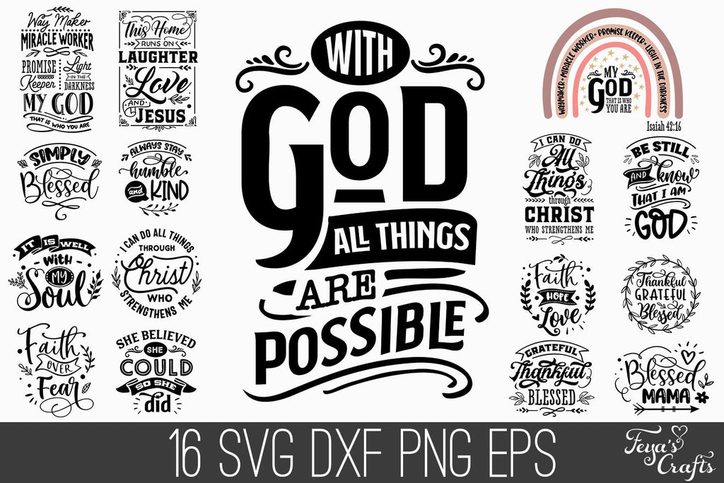 Faith SVG Quotes Bundle | Inspirational Quotes SVG - So Fontsy