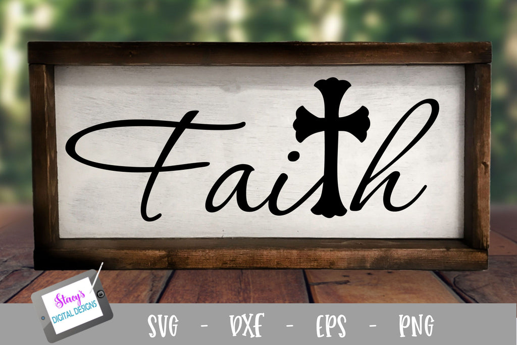 Faith SVG with cross - Christian SVG file - So Fontsy