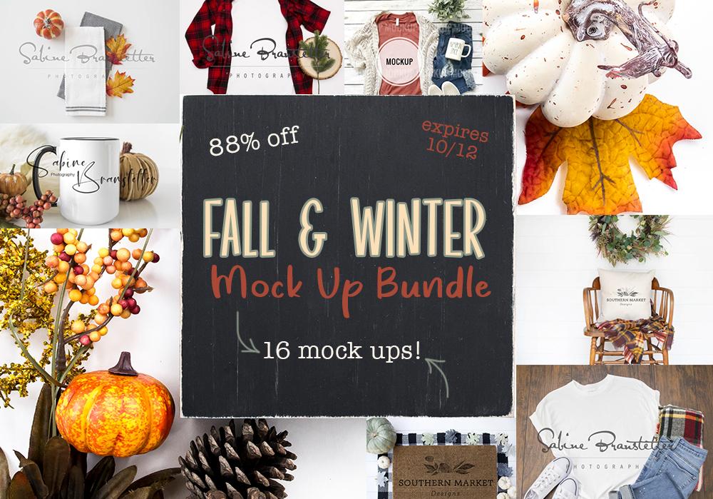 Fall and Winter Mock Up Bundle | So Fontsy