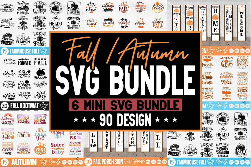 Fall Autumn Mega SVG Bundle 90 Design - So Fontsy