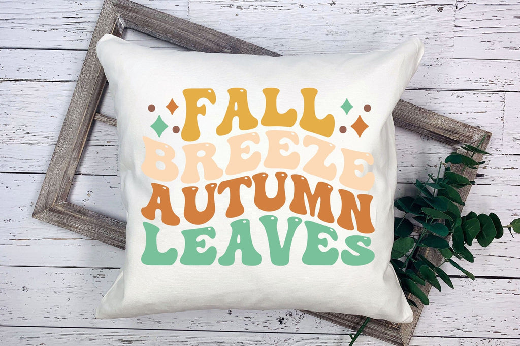 Fall Breeze Autumn Leaves, Retro Fall SVG - So Fontsy