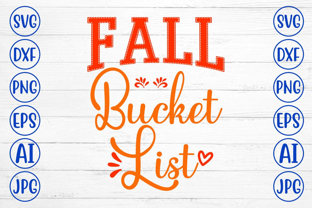 Fall Bucket List SVG Design - So Fontsy