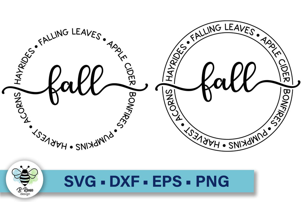 Fall Circle Sign SVG | Fall Sign SVG | Farmhouse Signs - So Fontsy