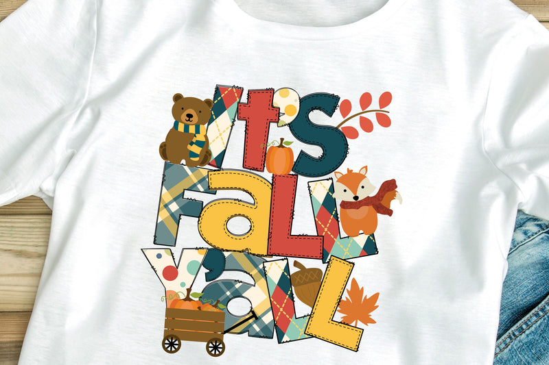Fall Doodle Letters PNG, Autumn Alpha Bundle - So Fontsy