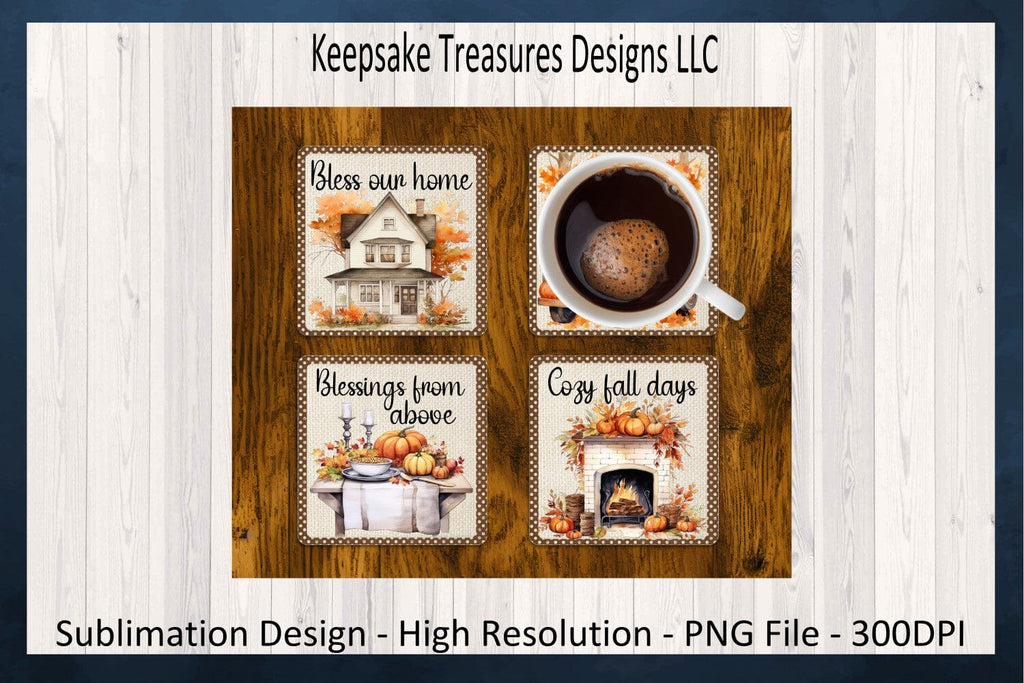 Fall Farmhouse Drink Coaster Templates, Rustic Farmhouse Decor ...