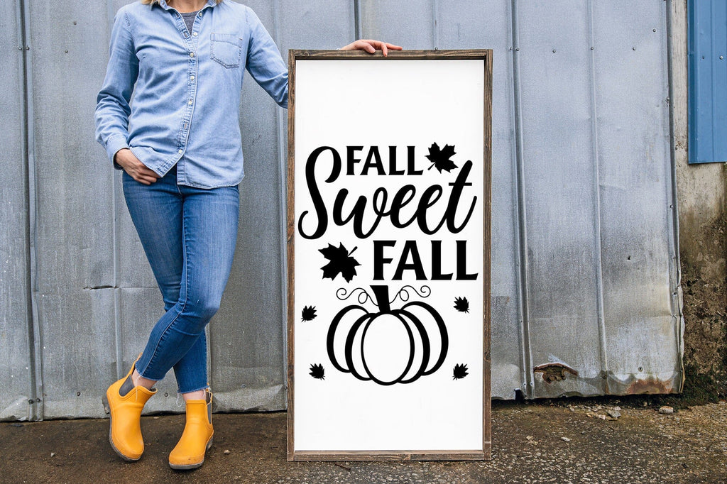 Fall Farmhouse Sign SVG | Fall Sweet Fall - So Fontsy