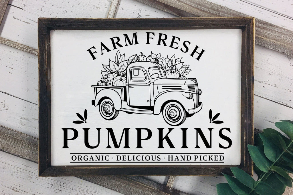 Fall Farmhouse Sign SVG, Friends Family Fall SVG - So Fontsy