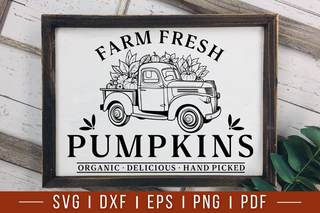 Fall Farmhouse Sign SVG, Friends Family Fall SVG - So Fontsy