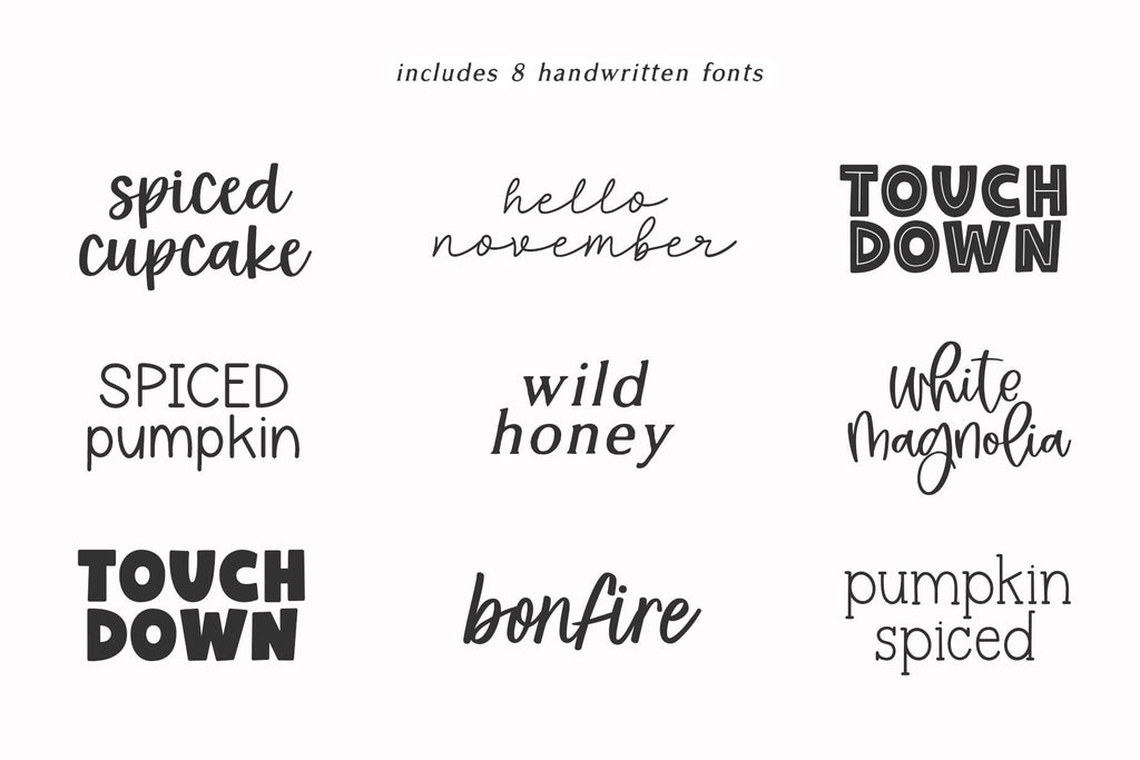 Fall Font Bundle - 8 Fonts for Crafters - So Fontsy