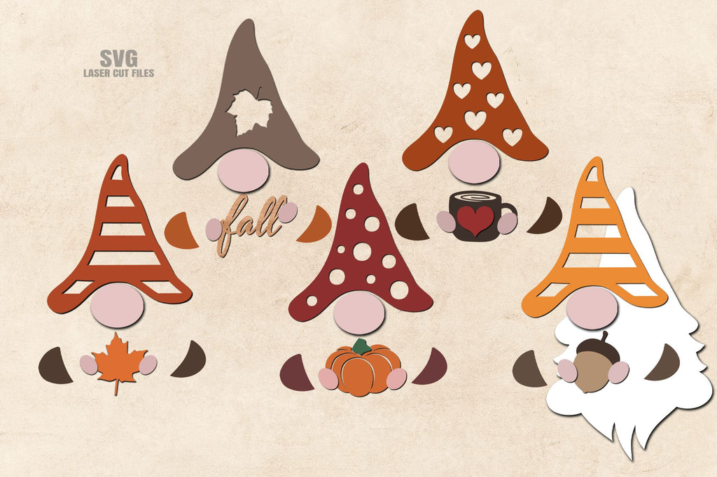 Fall Gnome SVG Bundle | Fall SVG Bundle | Laser Cut Files - So Fontsy