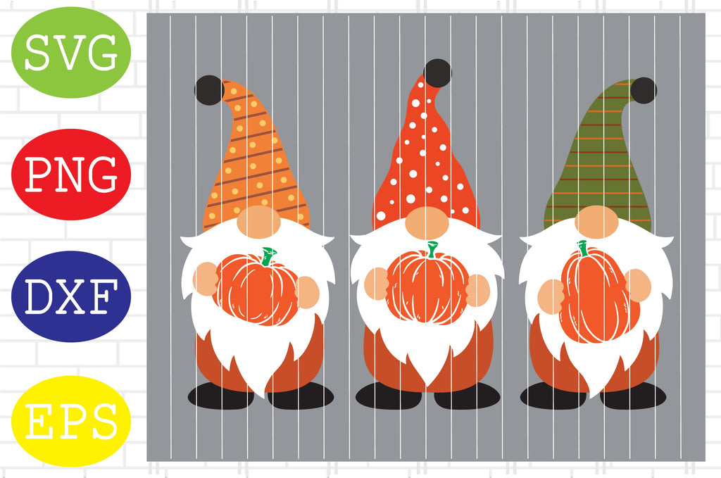 Fall Gnomes with Pumpkin 2 Svg, Thanksgiving Svg, Autumn Svg, Autumn ...