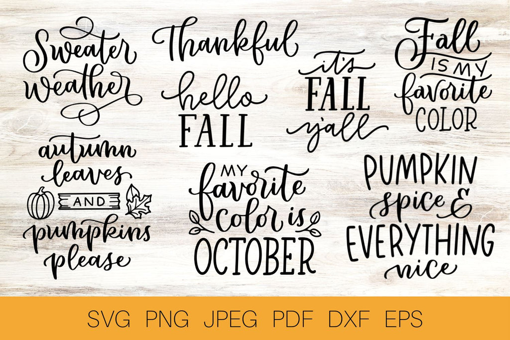 Fall Hand Lettered SVG Bundle - So Fontsy