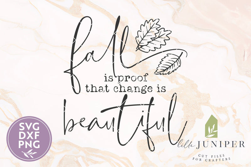 Fall is Proof That Change Is Beautiful, Fall Sign SVG - So Fontsy